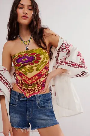Free People Free People Bandana Top Flamingo Combo