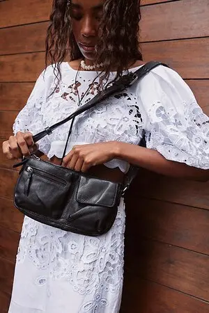 Free People Wade Leather Sling Bag