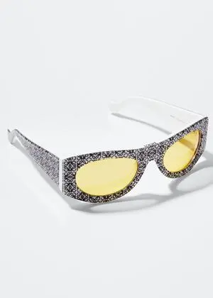 Loewe Anagram 49mm Oval Sunglasses 23j White/black /