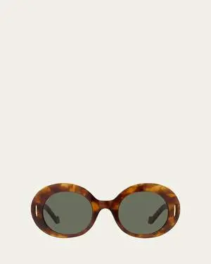 Loewe Anagram Round Sunglasses - Blonde Havana/green
