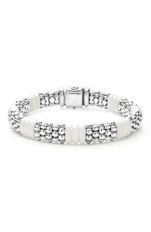 Lagos Caviar Ceramic Station Bracelet - White