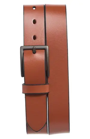 Johnston & Murphy Johnston & Murphy Rivet Leather Belt Cognac