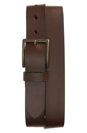 Johnston & Murphy Rivet Leather Belt - Dark Brown