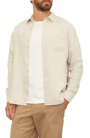 Vince Linen Button-up Shirt Desert Sand