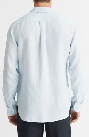 Vince Linen Button-up Shirt - Glacier