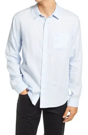 Vince Linen Button-up Shirt Lucent Blue