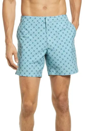 FAIR HARBOR The Sextant Swim Trunks Blue Moroccan