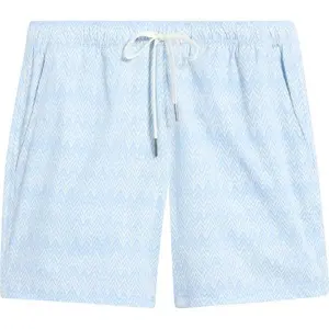 FAIR HARBOR The Bungalow Swim Trunks - Light Blue Texture