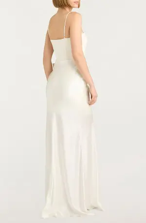 Cinq À Sept Drina Ruffle Column Gown - Ivory