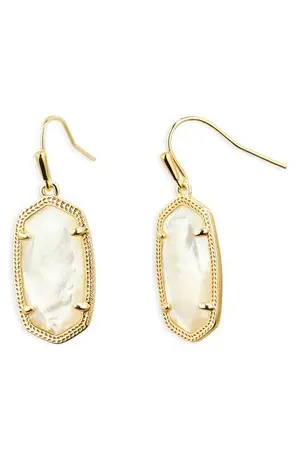 Kendra Scott Dani Stone Drop Earrings - Gold Ivory Mother Of Pearl