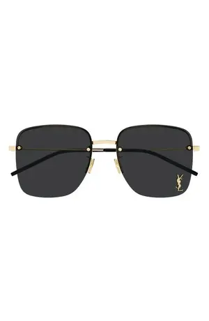 Saint Laurent Saint Laurent 58mm Aviator Sunglasses Gold