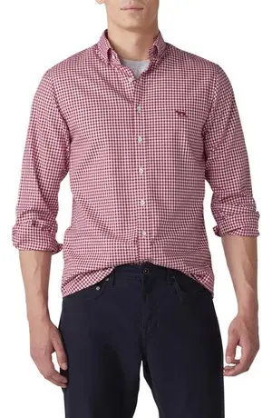 Rodd & Gunn Oxford Bayshore Gingham Sports Fit Shirt Zdnuclaret