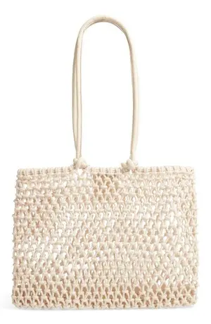 Clare V. Sandy Woven Market Tote - Natural