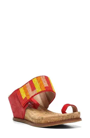 DONALD PLINER Greer Wedge Slide Sandal Tomato