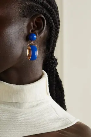 SABBADINI Tokyo 18-karat Bronze And Lacquer Clip-on Earrings