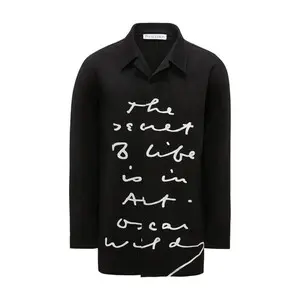 JW Anderson Oscar Wilde Capsule- Quote Print Overshirt - Black White