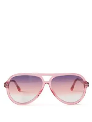 Isabel Marant Isabel Marant Eyewear - Aviator Acetate Sunglasses - Womens - Purple Pink - Purple Pink