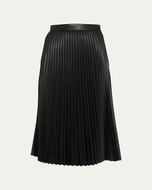 Proenza Schouler White Label Pleated Vegan Leather Skirt - Black