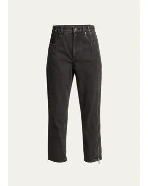 3.1 Phillip Lim Straight-leg Cropped Jeans With Side Zipper Detail - Black