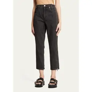 3.1 Phillip Lim Straight-leg Cropped Jeans With Side Zipper Detail - Black