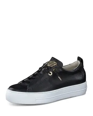 Paul Green Faye Platform Sneakers - Black Gold Combo