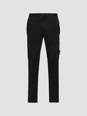 Stone Island Broken Twill Cotton Trousers - Black