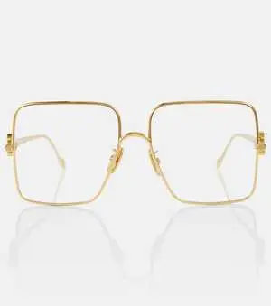 Loewe Anagram Square Frame Glasses - Gold