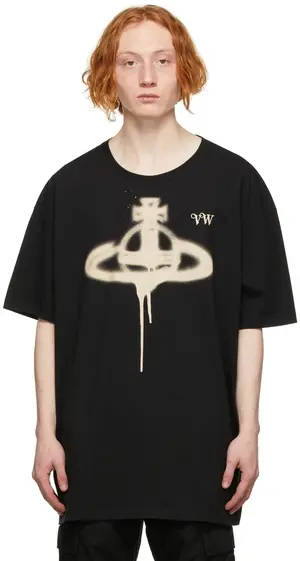 Vivienne Westwood Spray Orb Classic T-Shirt In Black - 30% Off