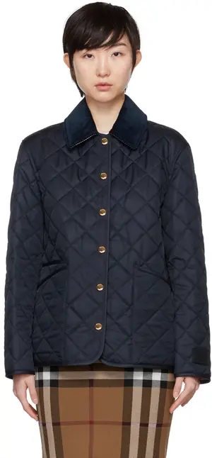 Burberry Burberry Navy Diamond Quilted Jacket - Midnight