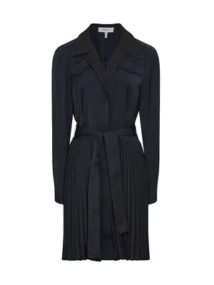 REISS Women's Alyana Shirtdress - Navy  - Navy