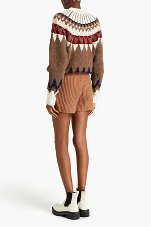 Rag & Bone Maxine Ribbed Merino Wool-blend Shorts