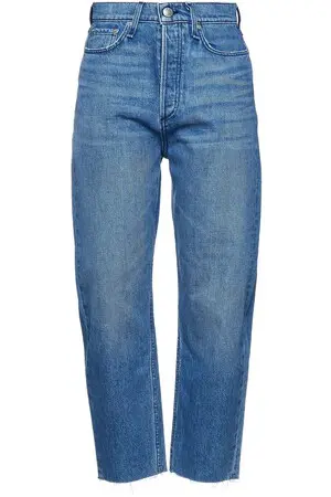 Rag & Bone Cropped Distressed High-rise Straight-leg Jeans