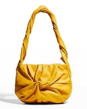 Hereu Fonda Twisted Leather Shoulder Bag - Yellow