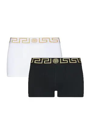 Versace Versace Cotton Boxer Brief Two Pack In Black Multi