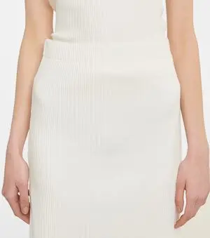 Vince Ribbed-knit Midi Skirt