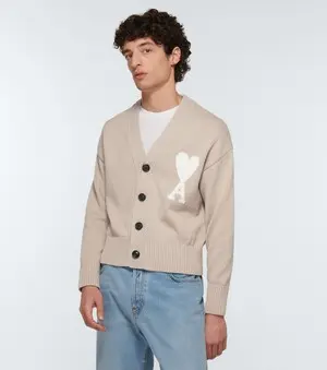 AMI Paris Cotton And Wool Cardigan