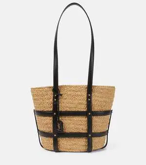 Saint Laurent Saint Laurent Panier Medium Raffia Tote Beige