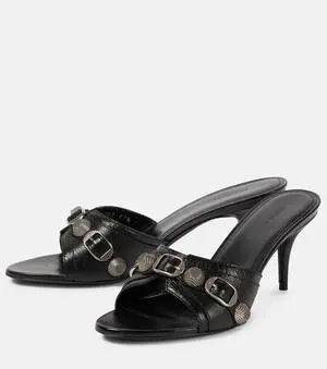 Balenciaga Cagole Leather Mules