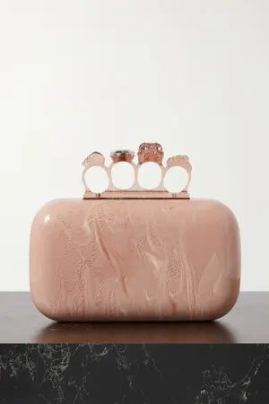 Alexander McQueen Four Ring Marbled Acrylic Clutch