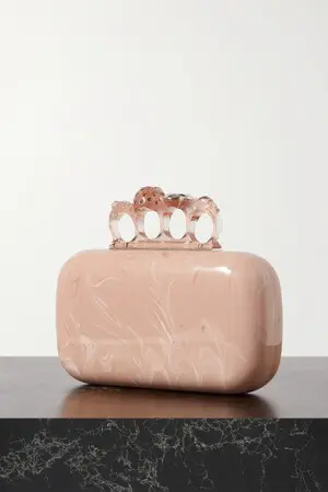 Alexander McQueen Four Ring Marbled Acrylic Clutch