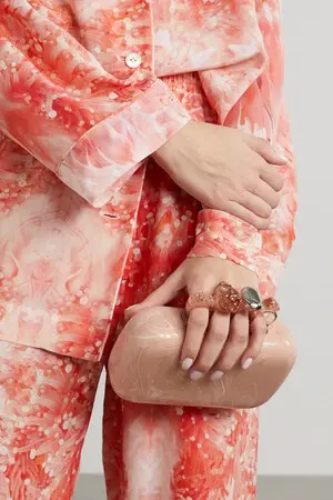 Alexander McQueen Four Ring Marbled Acrylic Clutch