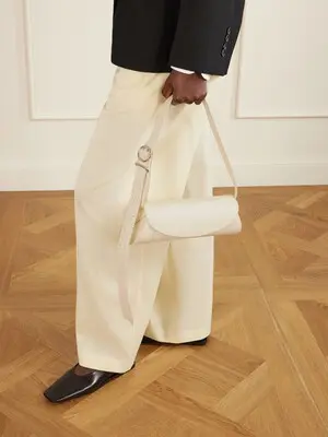 JIL SANDER Cannolo Leather Shoulder Bag - Neutrals