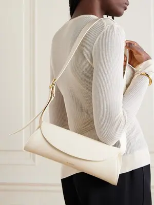 JIL SANDER Cannolo Leather Shoulder Bag - Off-white