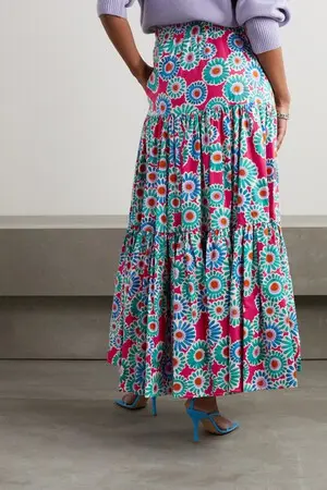La DoubleJ Big Tiered Maxi Skirt - Green