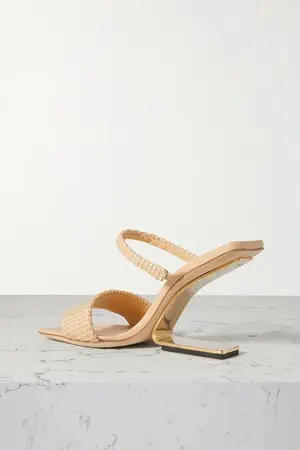 Cult Gaia Rene Raffia Mules - Neutrals