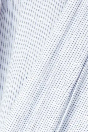 NILI LOTAN Miles Gathered Striped Cotton Blouse