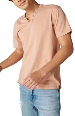 Lucky Brand LUCKY BRAND Venice Button Neck T-Shirt Sand Storm