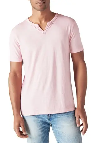 Lucky Brand LUCKY BRAND Venice Button Neck T-Shirt Sea Pink