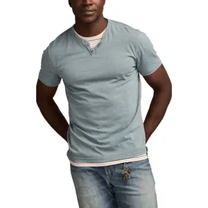 Lucky Brand LUCKY BRAND Venice Button Neck T-Shirt Trooper