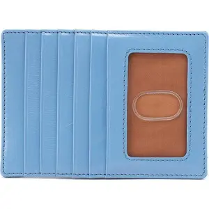 Hobo Euro Slide Leather Card Case - Faded Denim